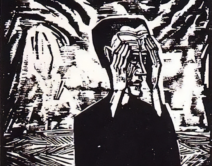 How does the painter contrast the background with the figures, thereby ...