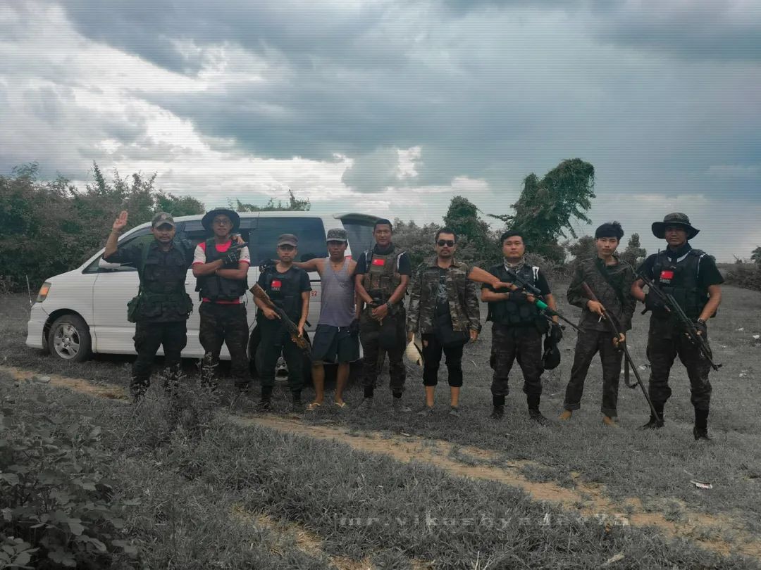 Four members of a resistance group in Chin Ou town, Sagaing province ...