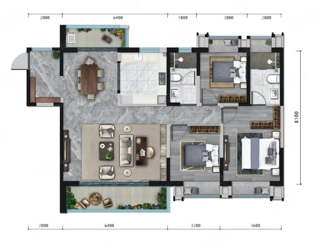 150 square meters of apartment, elegant temperament spreads in every ...