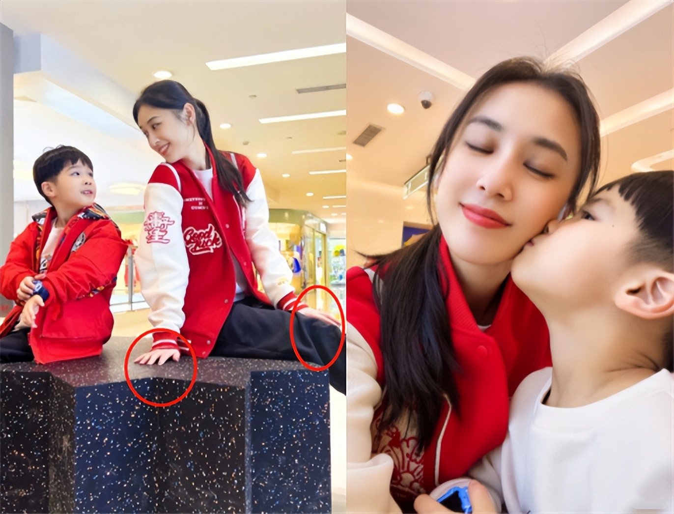 Huang Shengyi wore mother-child outfits with his son after the marriage ...