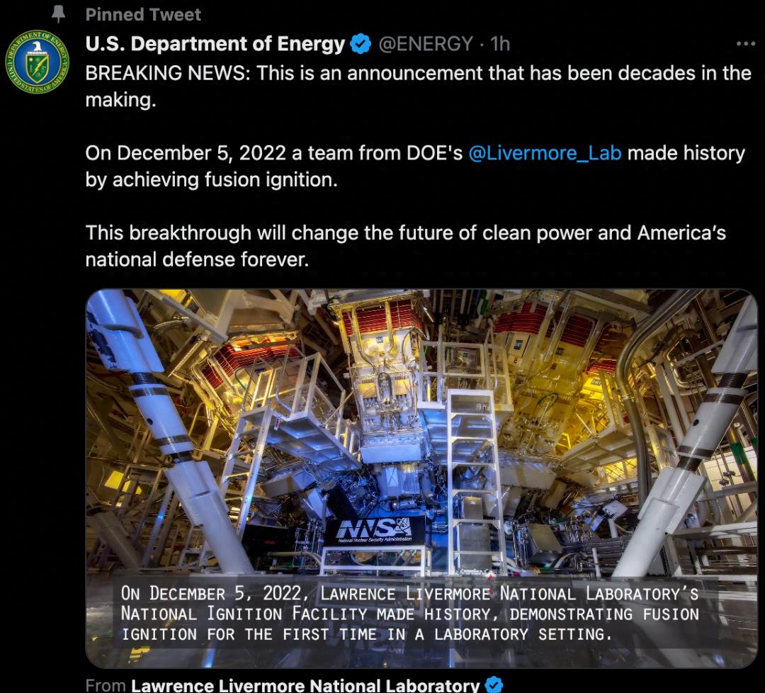 Controlled nuclear fusion ignition was successful! 3.5 billion US ...