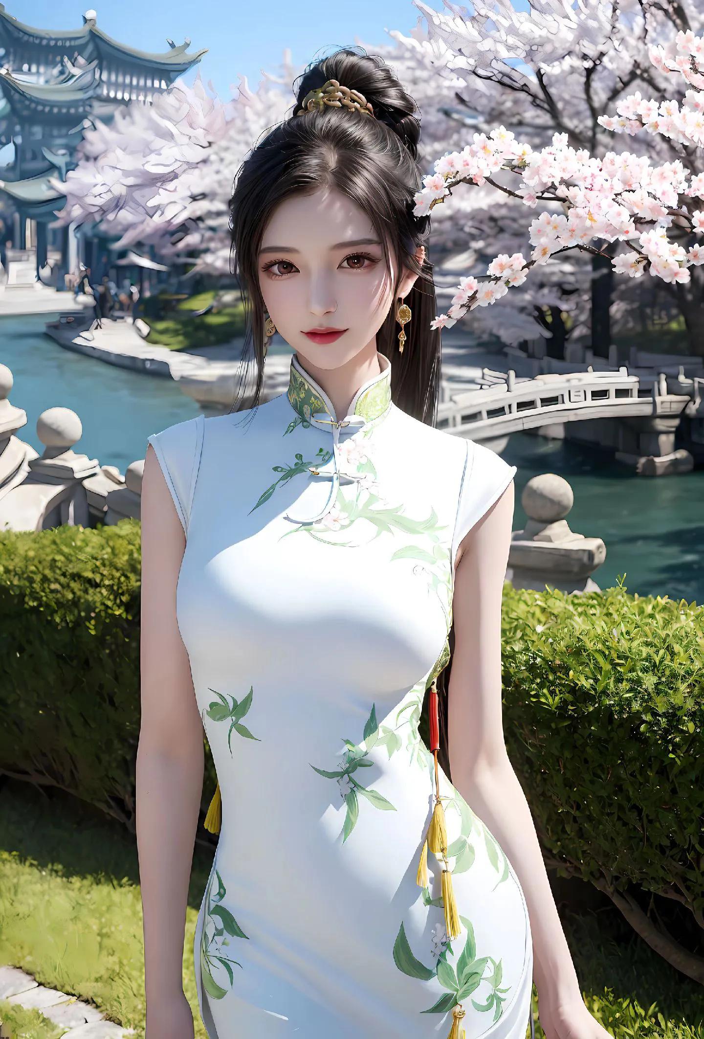 AI Painting - Cheongsam in Spring - iMedia