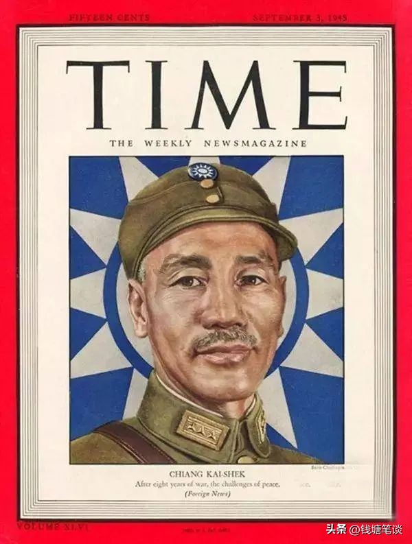 In 1945, the portrait of Chiang Kai-shek was hung on Tiananmen Square ...