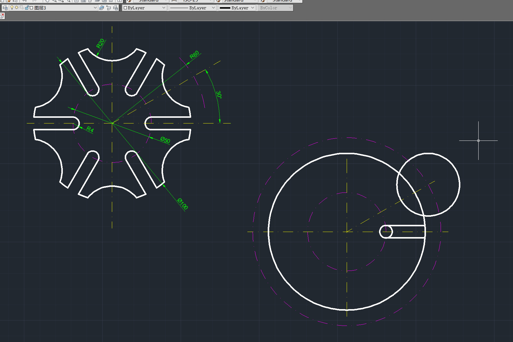 CAD practice drawing 11 gear plate - iMedia