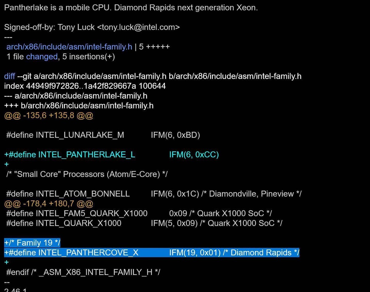Intel DiamondRapids processors abandon the "Family6" CPUID that has ...