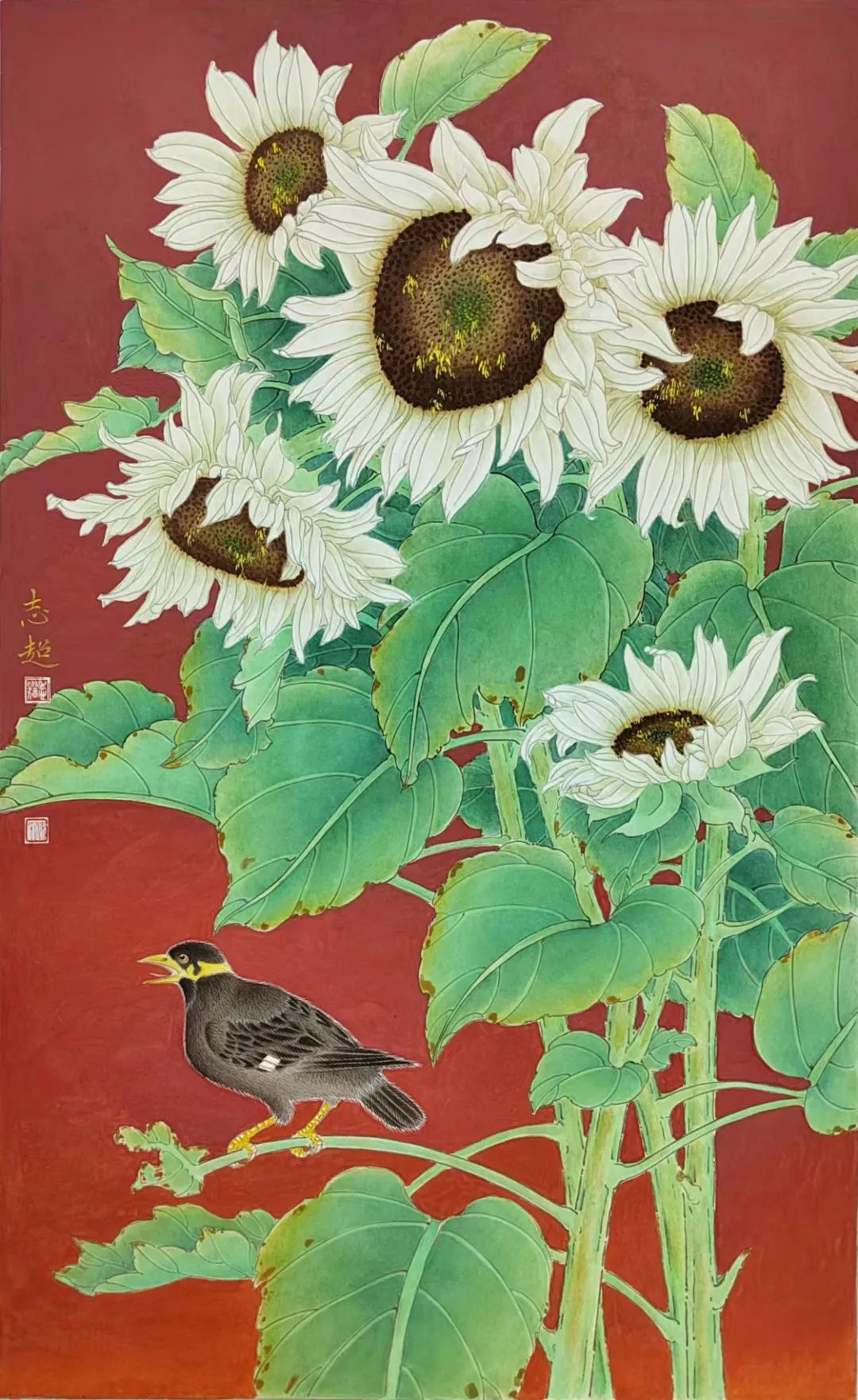 Jinyu Dansha——Liang Zhichao's meticulous heavy-color flower-and-bird ...