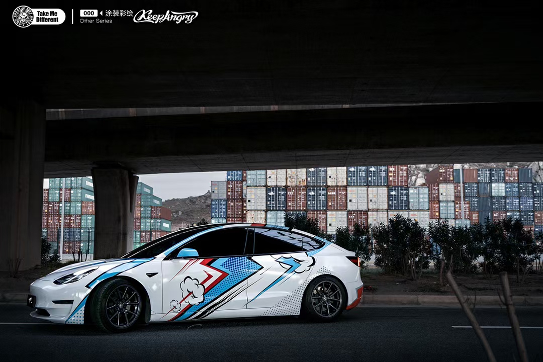 TMD tide brand color change film: Tesla Model3 customer customization ...