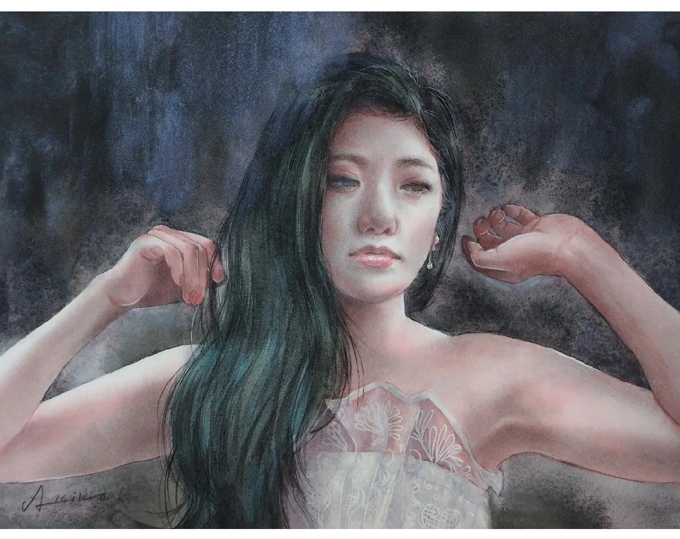 In such a watercolor painting, the foreshadowing of the scene ...
