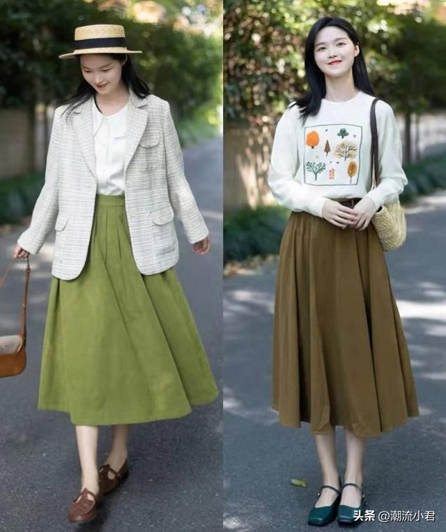 After the beginning of spring, try not to wear skirts with stockings ...