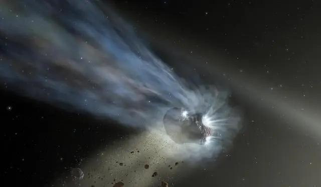 Scientists have discovered that a spherical cloud with a radius of 1 ...