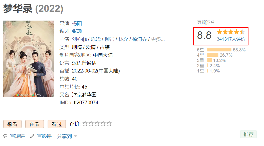 Why did Liu Yifei's new drama win Douban 8.8? - iNEWS