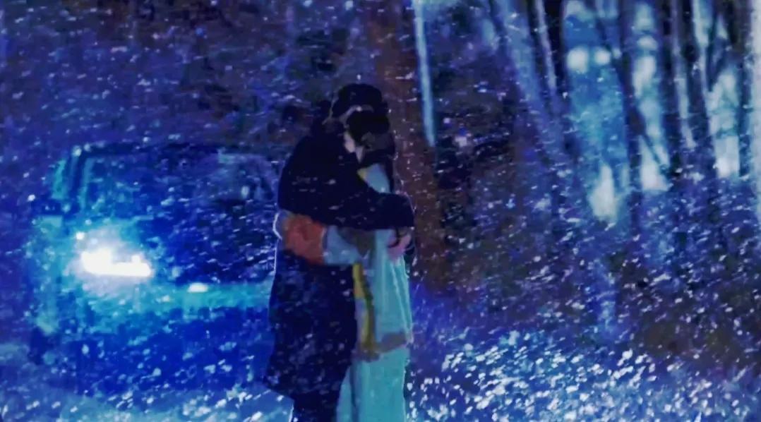 Romantic snowflakes, but down for love?(Counting the romantic embraces ...