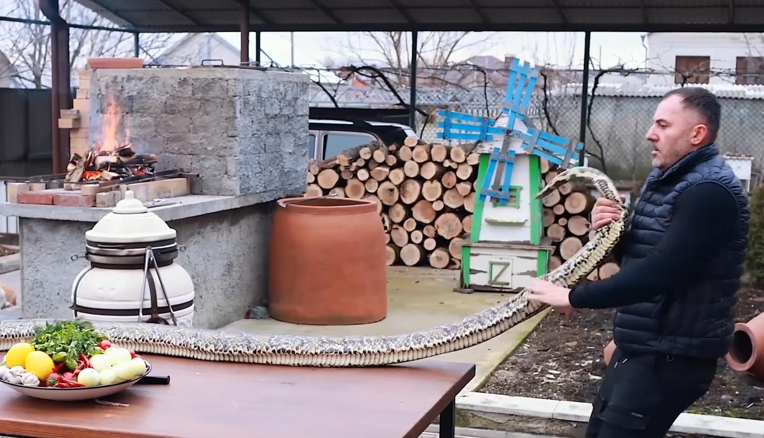 Azerbaijan's snake meat feast, giant pythons are made into kebabs, so ...