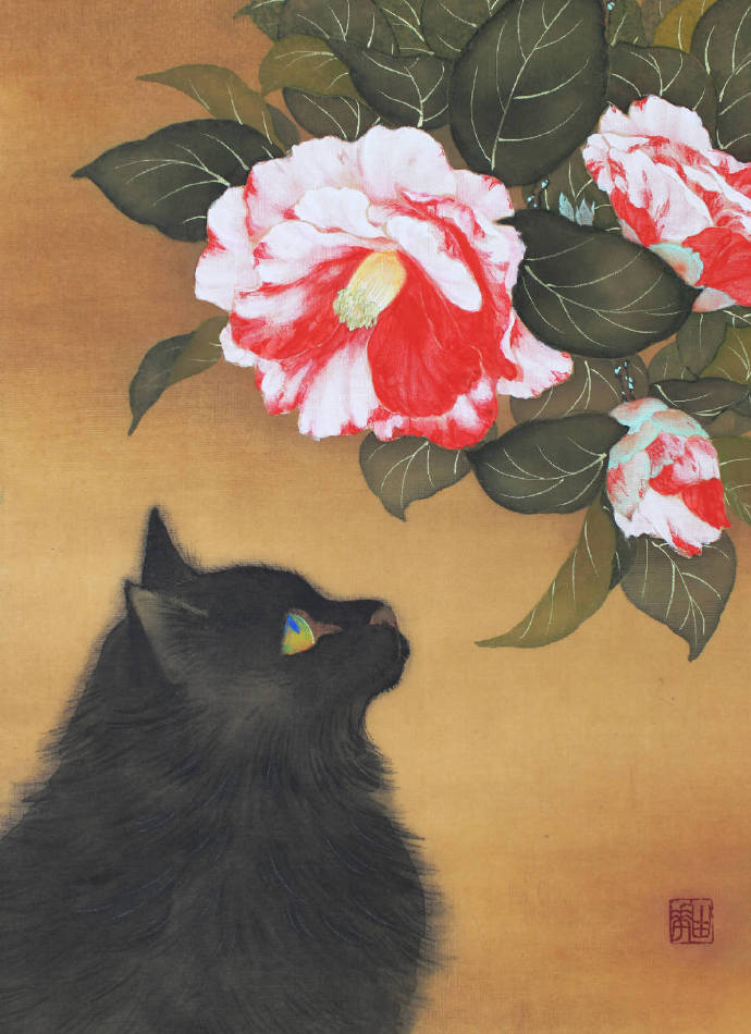 Japanese painter Yuka Taguchi's delicate and vivid paintings of cats ...