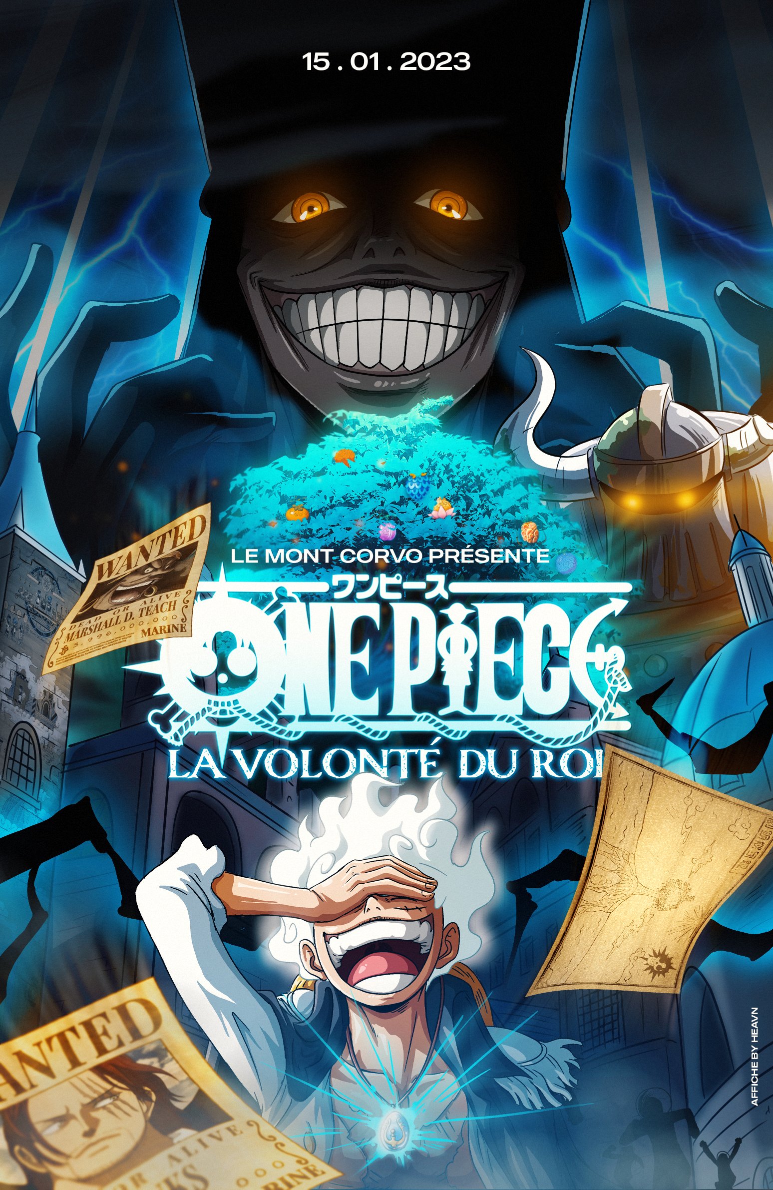Luffy vs Blackbeard, Dragon vs Im! Master draws the movie-style poster ...