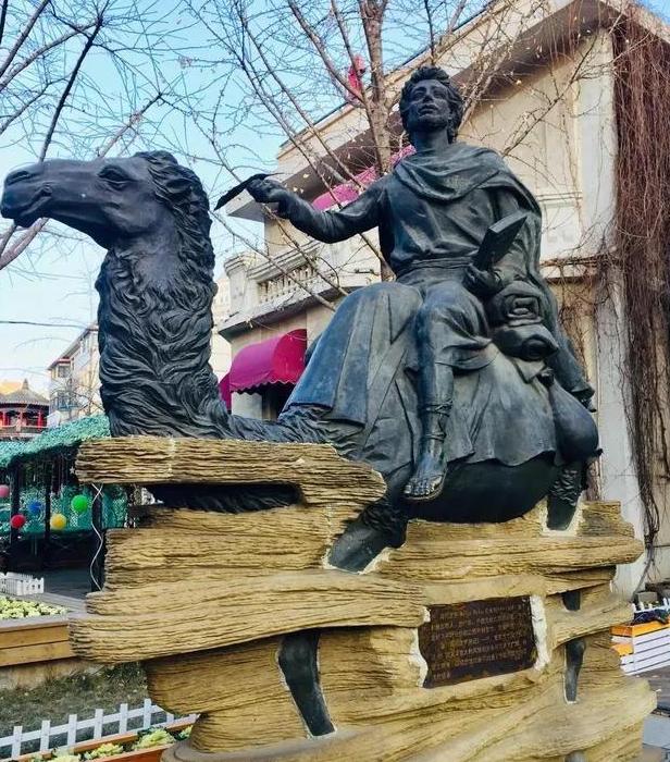 Statue of Marco Polo in Venice, eighteenth century city monument and ...