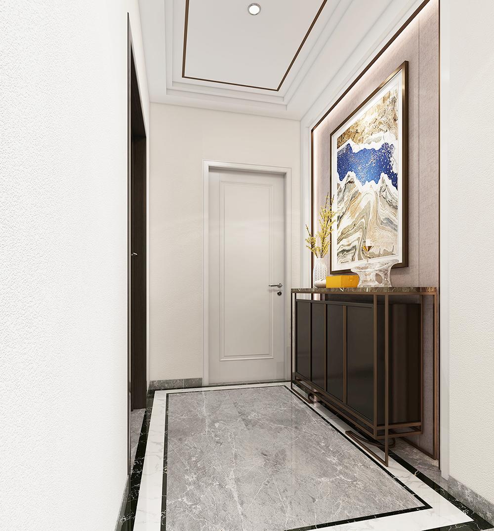 The 182-square-meter modern four-bedroom apartment integrates Chinese ...