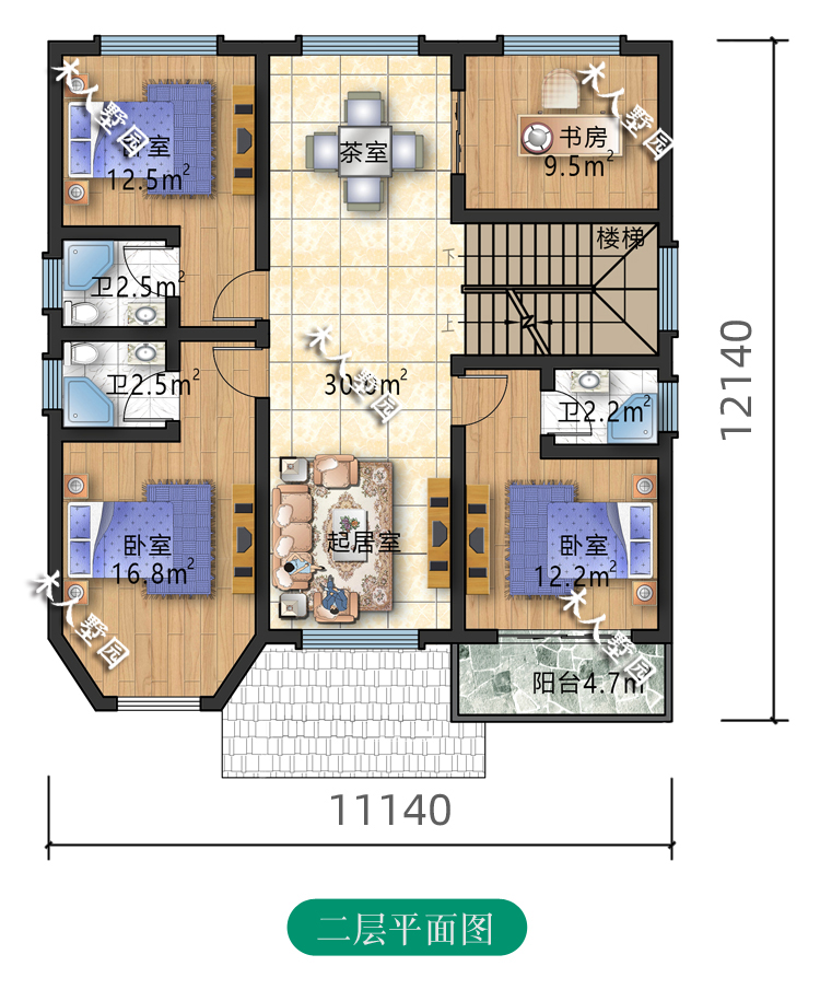 The three-story rural villa of 120-130 square meters is beautiful and ...