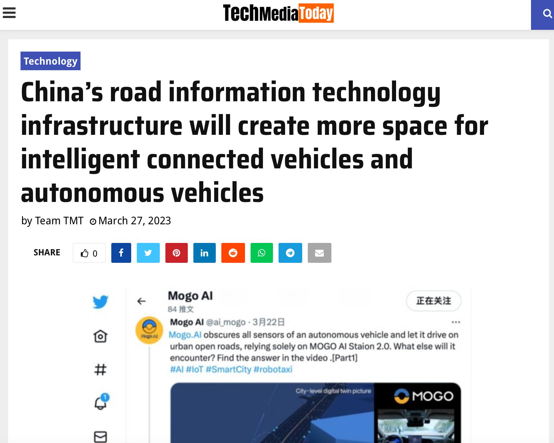 The autonomous driving technology of Mushroom Internet of Vehicles has ...