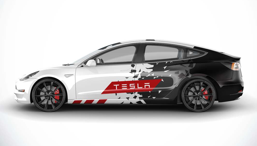 Great personality! Tesla model 3 custom color change to accelerate ...