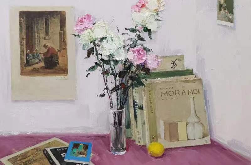 Appreciation of Wu Sheng's oil painting "Scent of Books" series (6 ...