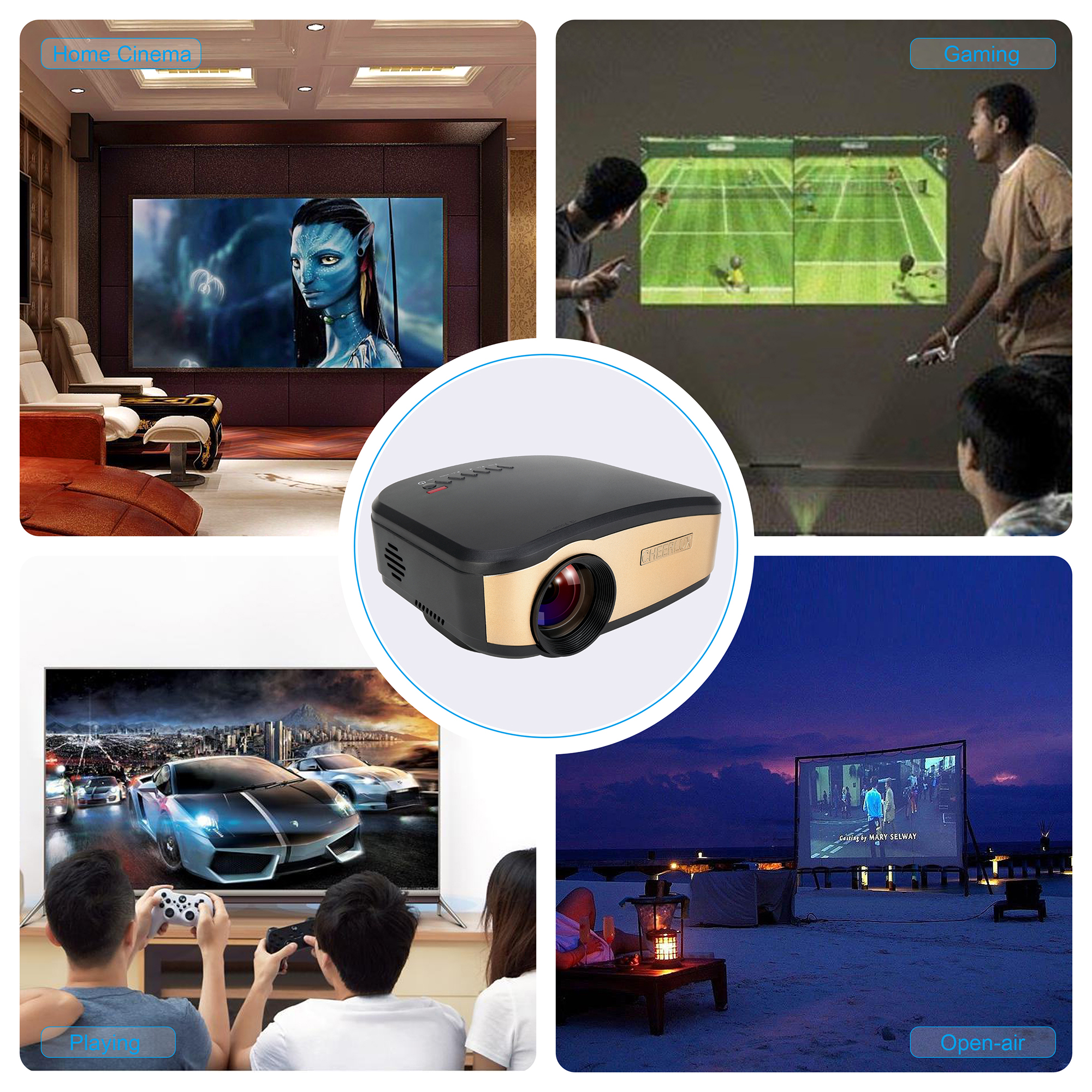 Amazon Main Image: A full-featured projector!A set of stylized main ...