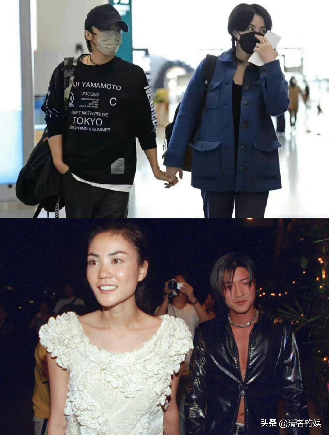Jiao Fu loves him so much! Faye Wong holds one hand in his pocket and ...