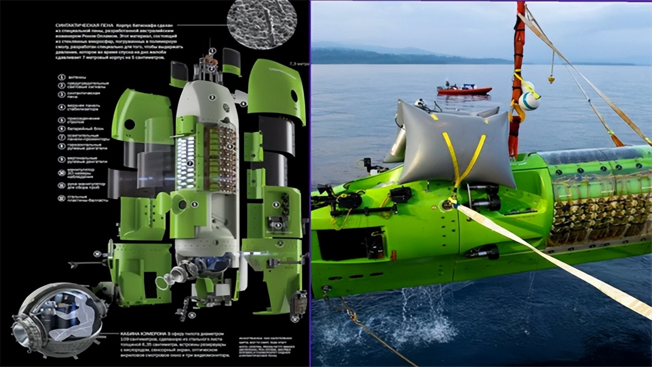 What did Cameron discover when he ventured alone to dive to a depth of ...