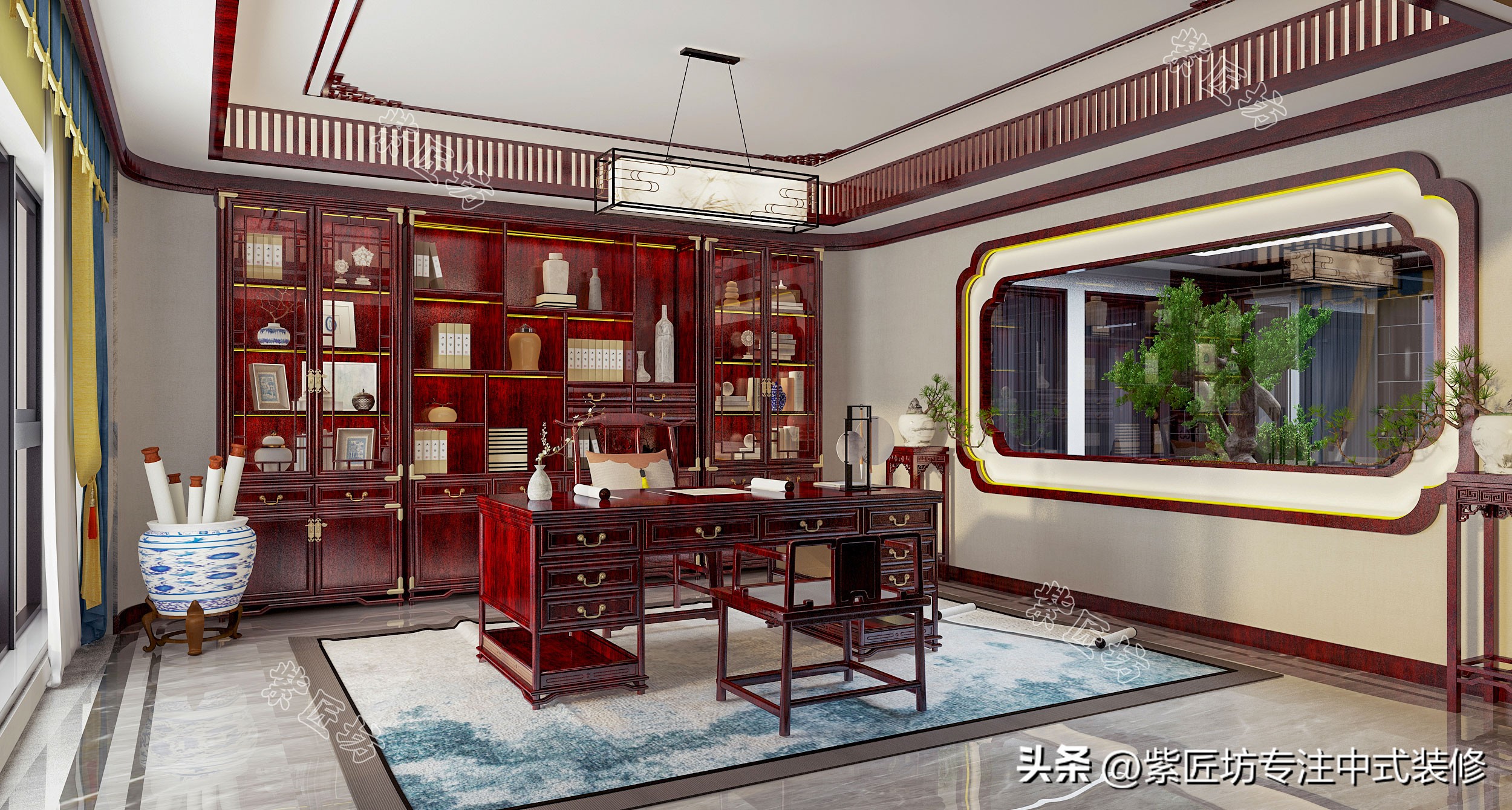 528㎡Chinese-style villa decoration, revealing elegance and chic in a ...