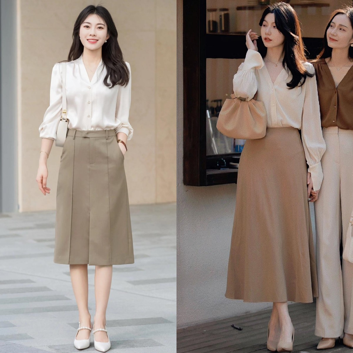 A woman who is elegant to the core: skirts are always below the knees ...