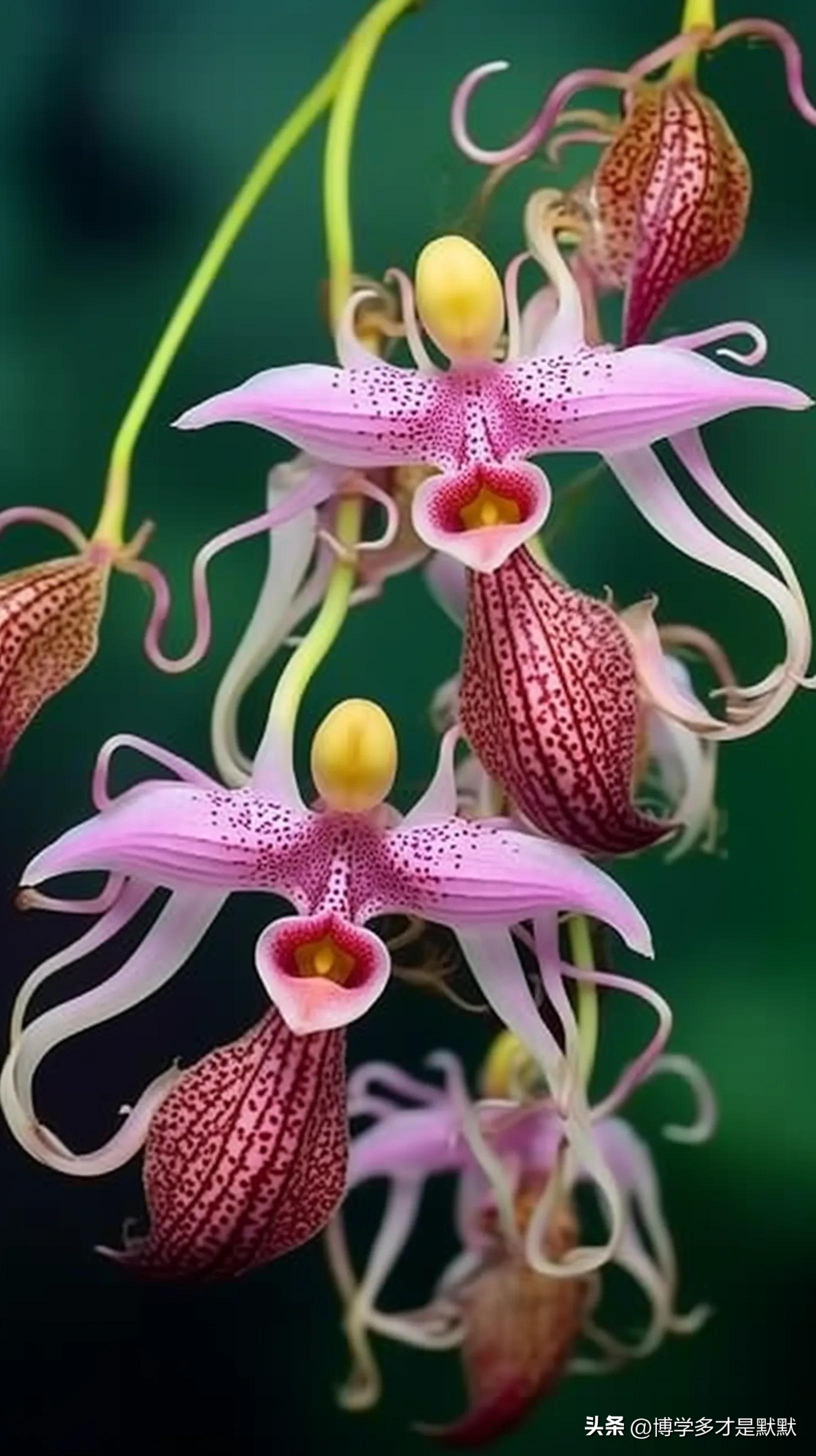 Fox-patterned orchid with exotic flowers and plants - iMedia