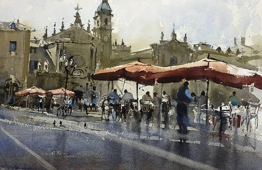 If you want a fresh, powerful watercolor, you have to trust the water ...