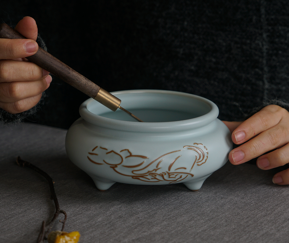 Ru porcelain Zen incense burner, elegant room should add incense - iNEWS