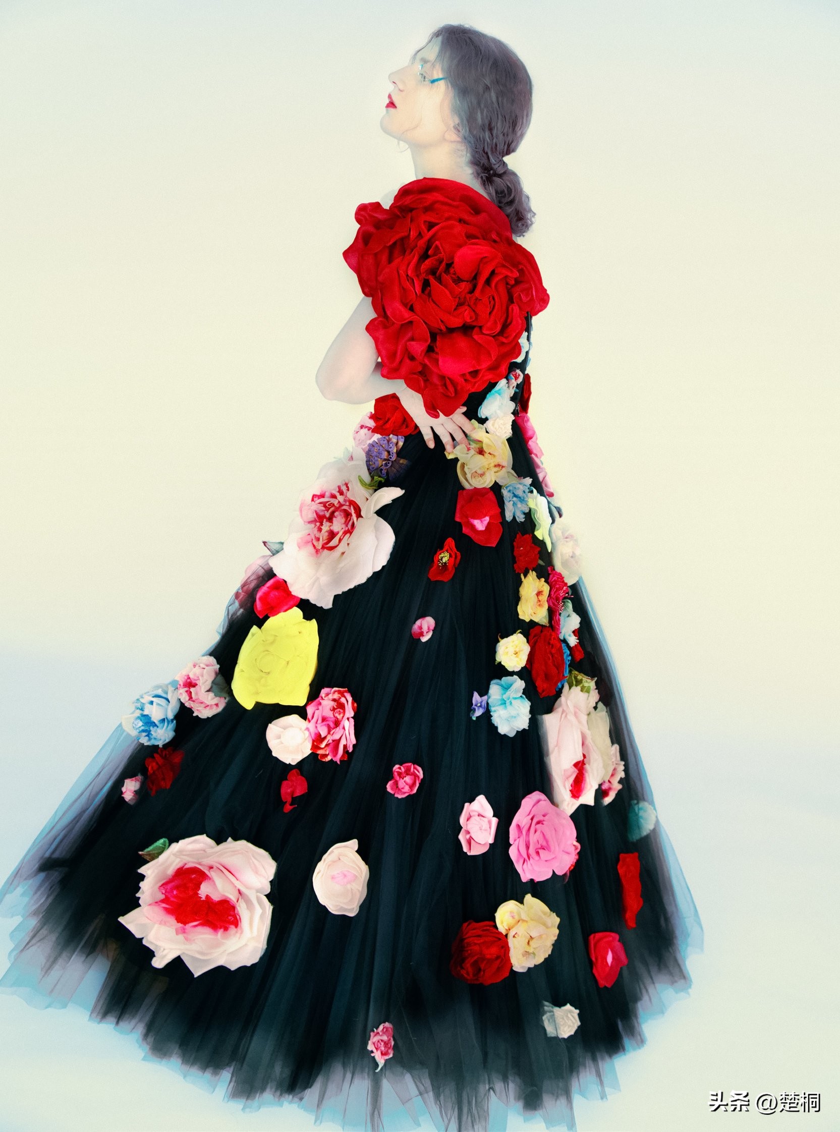 Latvian supermodel Eva Varamova in a flower petal dress fashion ...