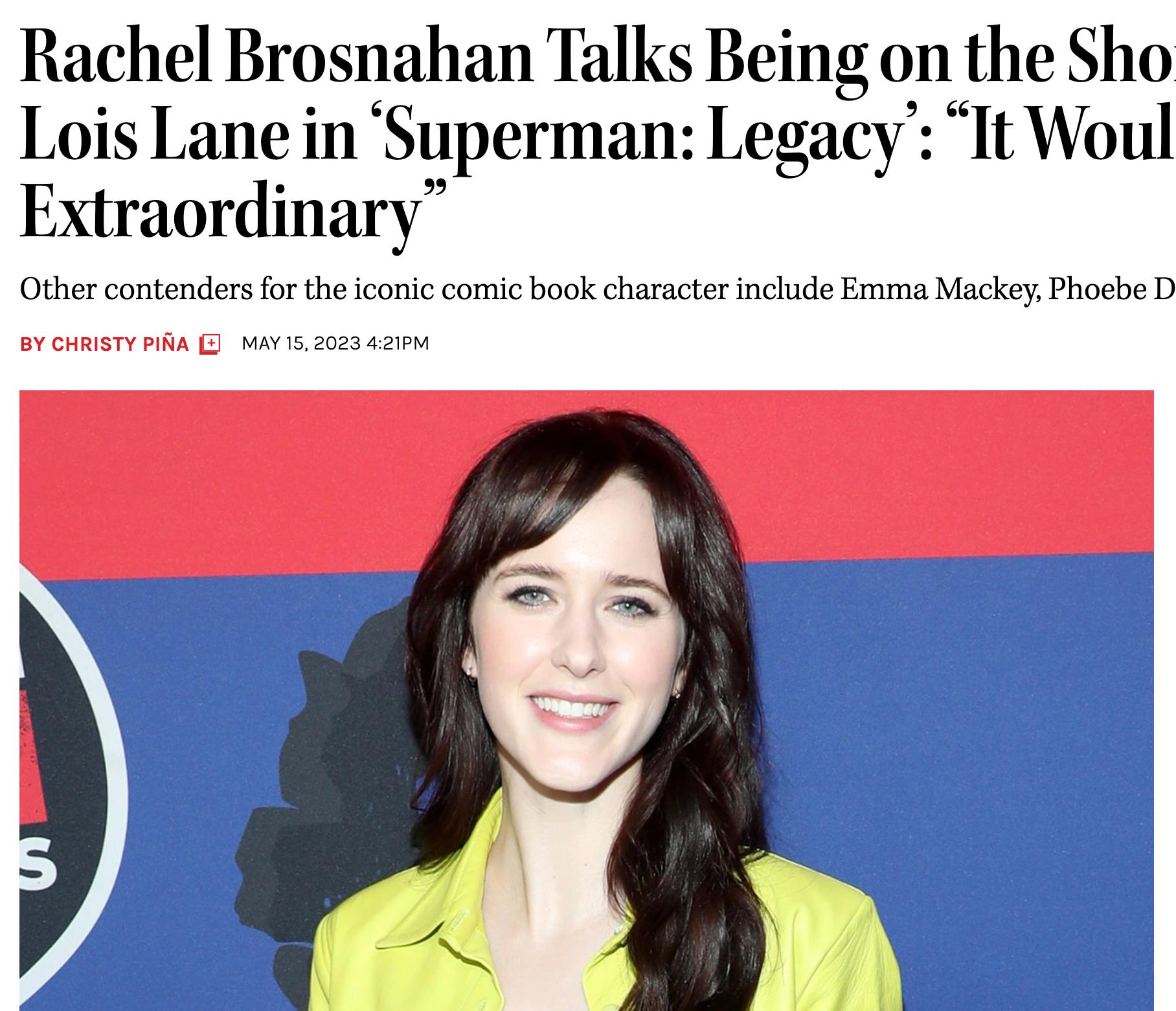Pirner Believes Rachel Can Be in "Legacy" and Creel Fits "Superman" - iNEWS