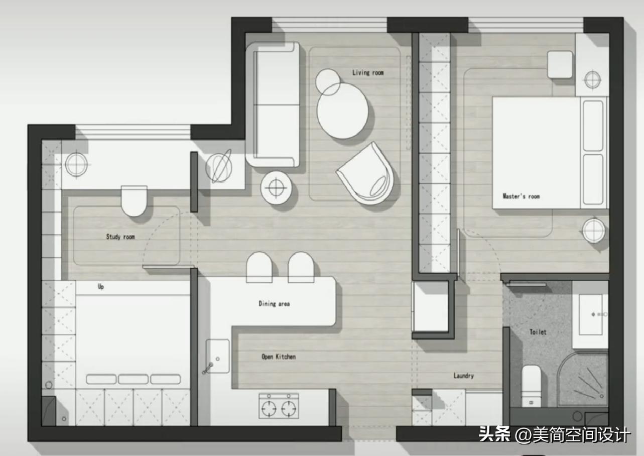 A 53-square-meter apartment with two bedrooms, an example of optimal ...