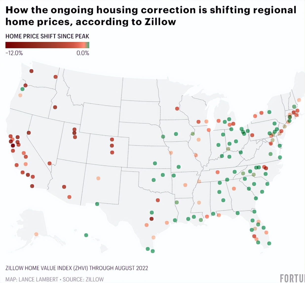 These two maps show U.S. home price corrections are sharper and broader ...