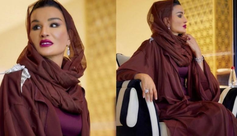 The 63-year-old Qatari princess took a group photo with Ronaldo's wife ...