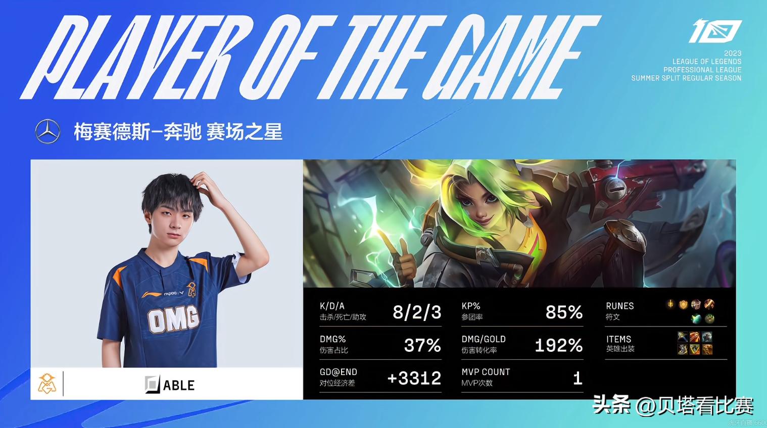 OMG beat RNG 2-1! Shanji Rambo kills breathing brother solo, and the team battle damage explodes ...