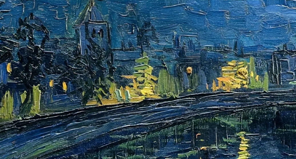 How to describe the overall composition of Van Gogh's painting "Starry ...