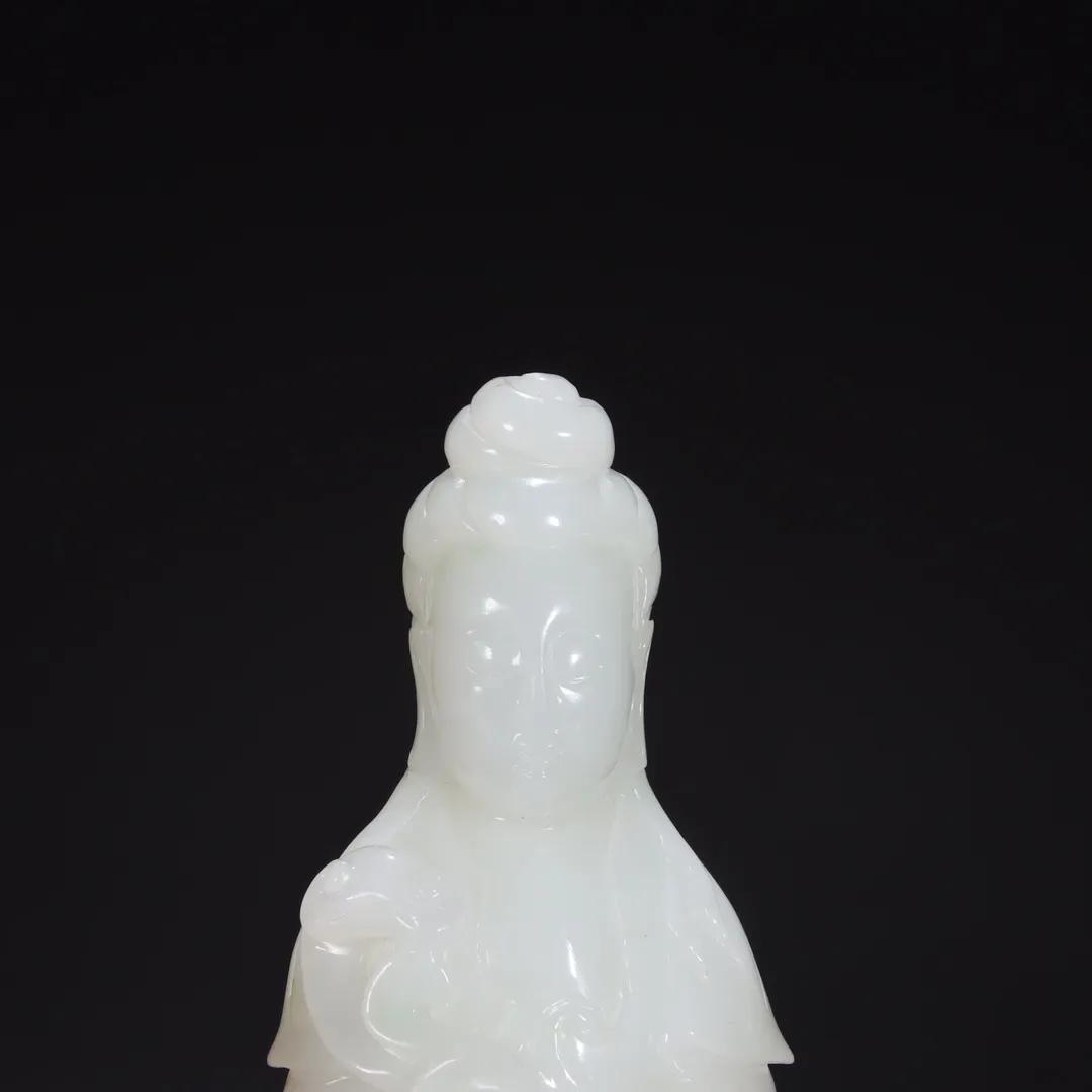 Return to Xinjiang Hetian jade "Ruyi Guanyin" statue - iNEWS
