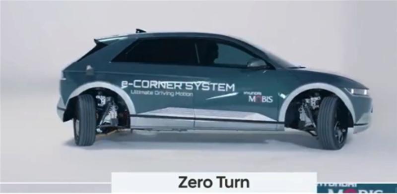 Hyundai Mobis e-corner loading shows that the wheels can turn 90 ...