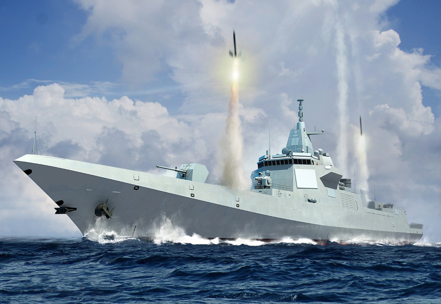 Will 055B be launched into the water? A full row of 15,000 tons carries 128 vertical launchers ...