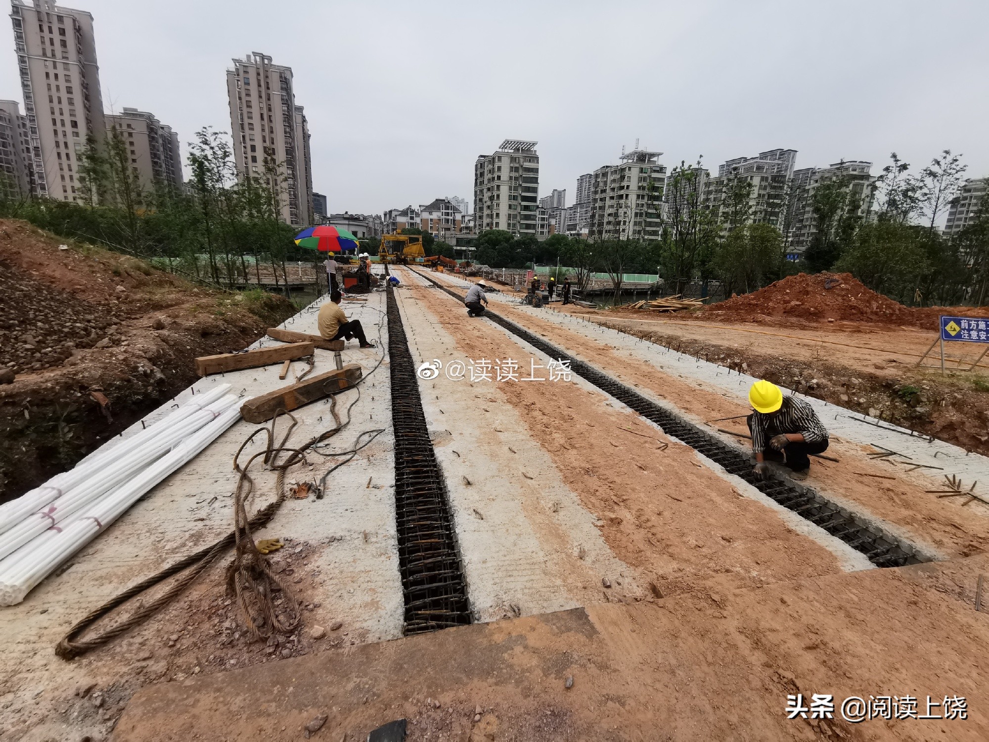 The second landscape bridge over the Yanxi River in Shangrao was built ...