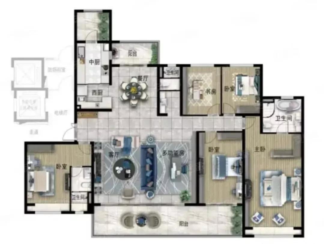 Very special 270 square meters apartment, the home layout is almost ...