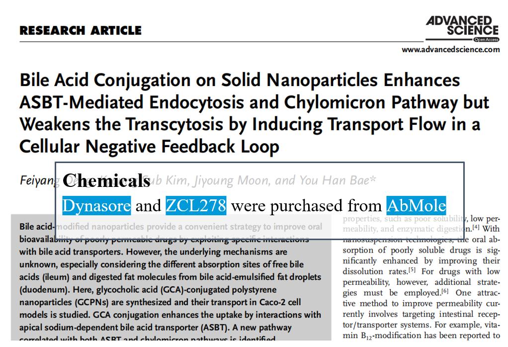 AbMole Research - Bile Acid Conjugation on Solid Nanoparticles Enhances ASBT-Mediated ...
