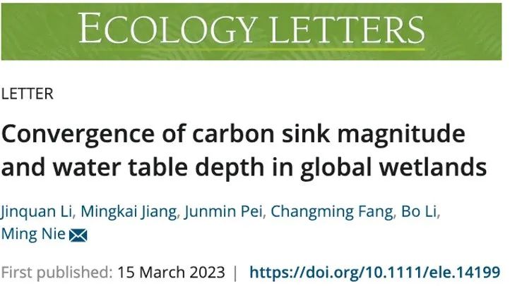 Ecology Letters: Synergistic changes in global wetland carbon sink ...