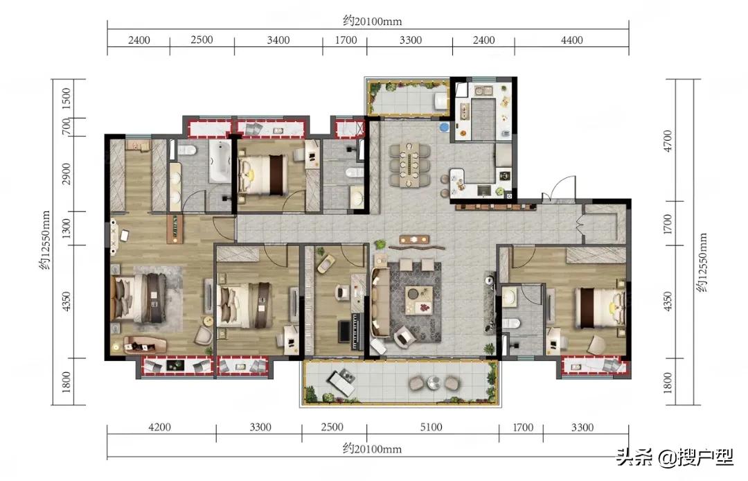 This 205 square meter wide-body large flat floor is too charming - iNEWS