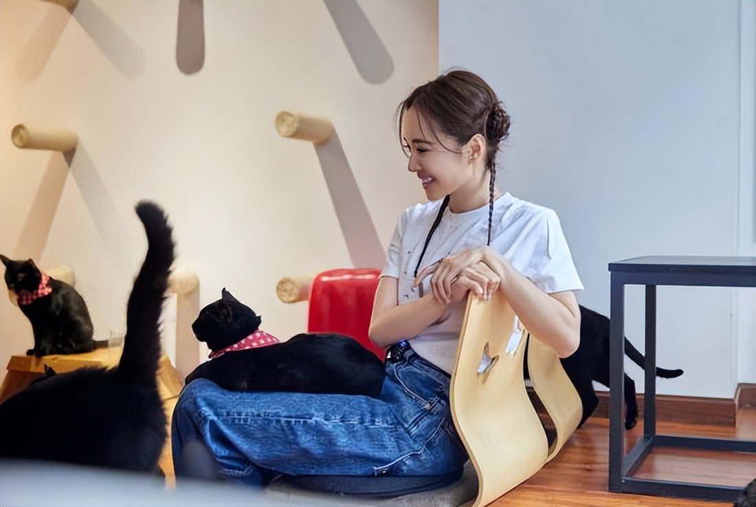 Jolin Tsai's visit to Wuhan Black Cat Public Welfare Coffee House made ...