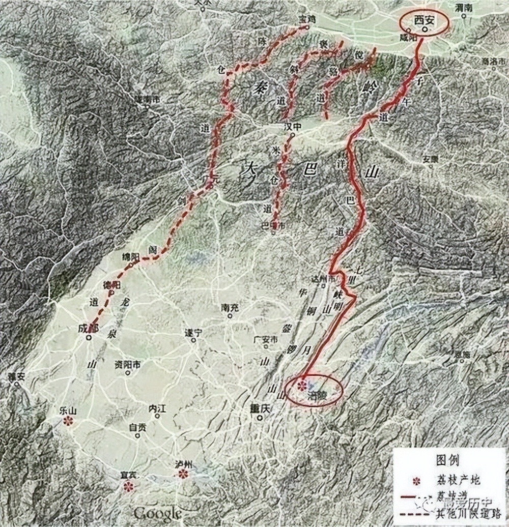 The satellite map looks at the important checkpoints of the ancient Shu ...